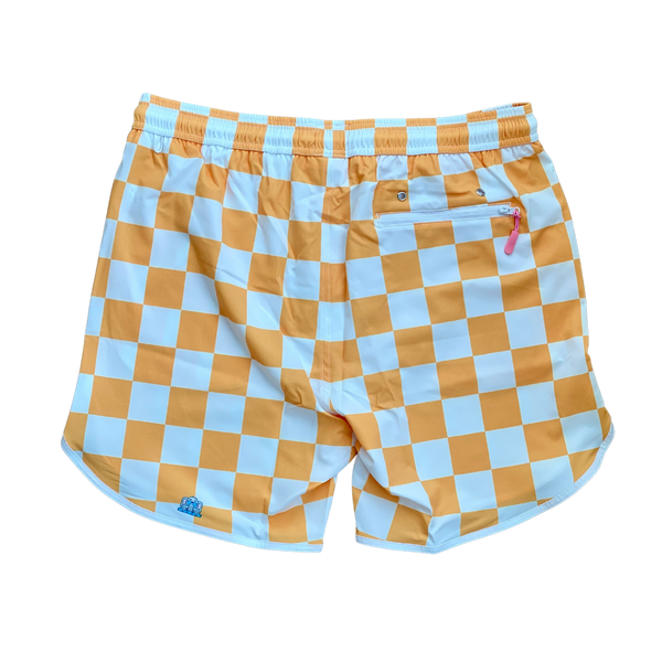 Lil' Junk: Orange and White trunks - Kids Swim Trunks - Made From ...